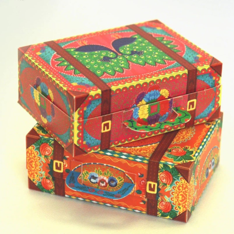 Colourful Pink Mini Suitcase Box DIY Paper Craft Kit (3) – Sparsh Hacks